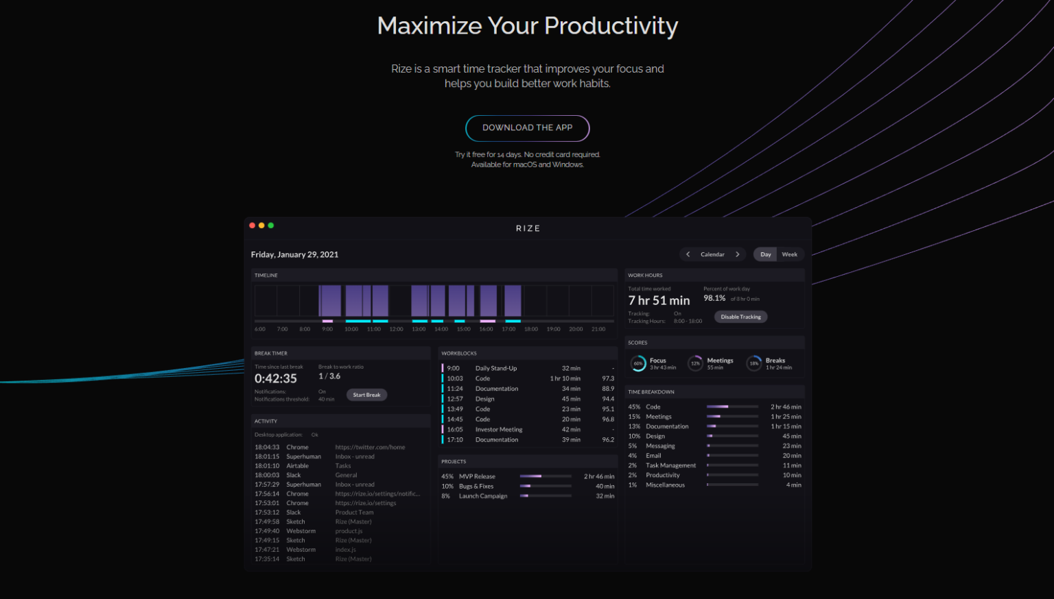 Rize Review (2025) - Smart Time Tracker (Form Better Work Habits)