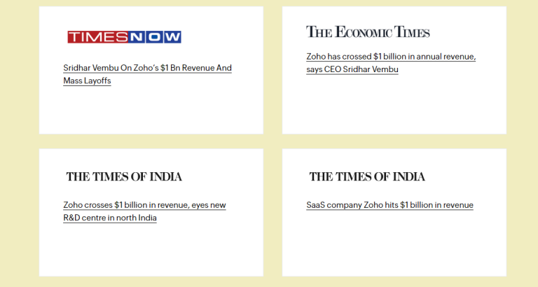 How Zoho Became a $1B Revenue Company—A Case Study